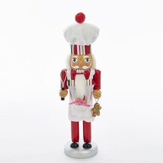 10" Red and White Gingerbread Bakery Chef Nutcracker Christmas Tabletop Figure - Bed Bath ...